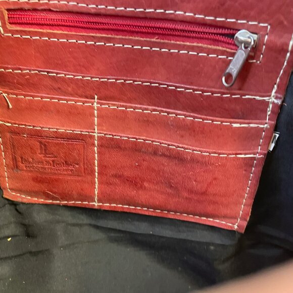 Leaders In Leather | Bags | Leaders In Leather Red Cutout Bag Tote ...